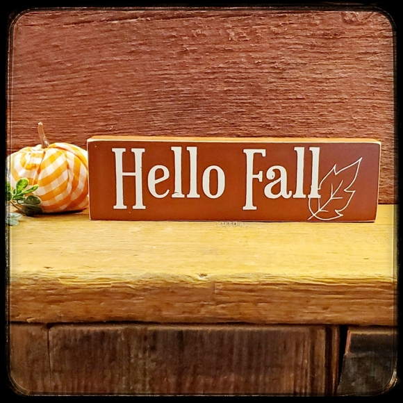 Accents | 525 Hello Fall Wood Block Sign | Poshmark